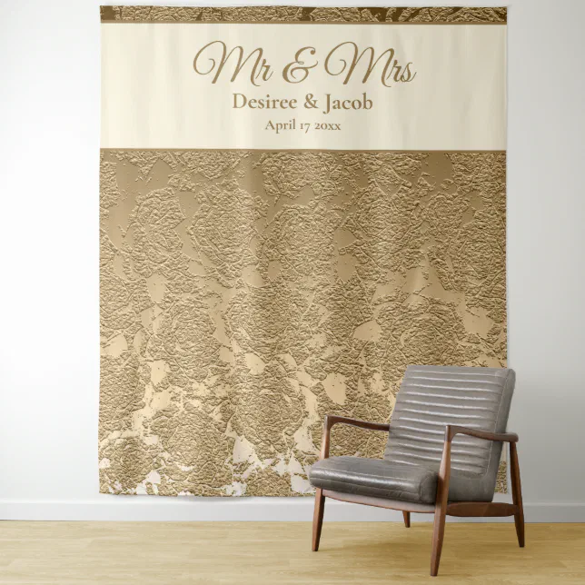 Gold Classy Modern Photo Booth Wedding Backdrop | Zazzle