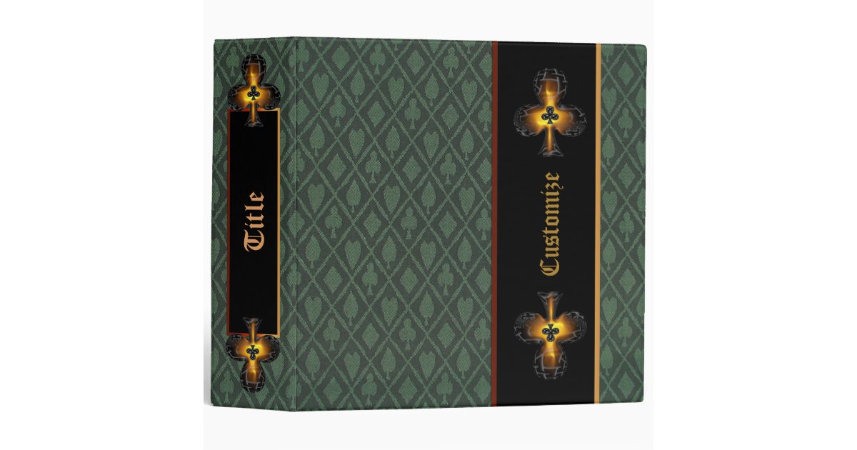 Gold Clover Card Suits Binder | Zazzle