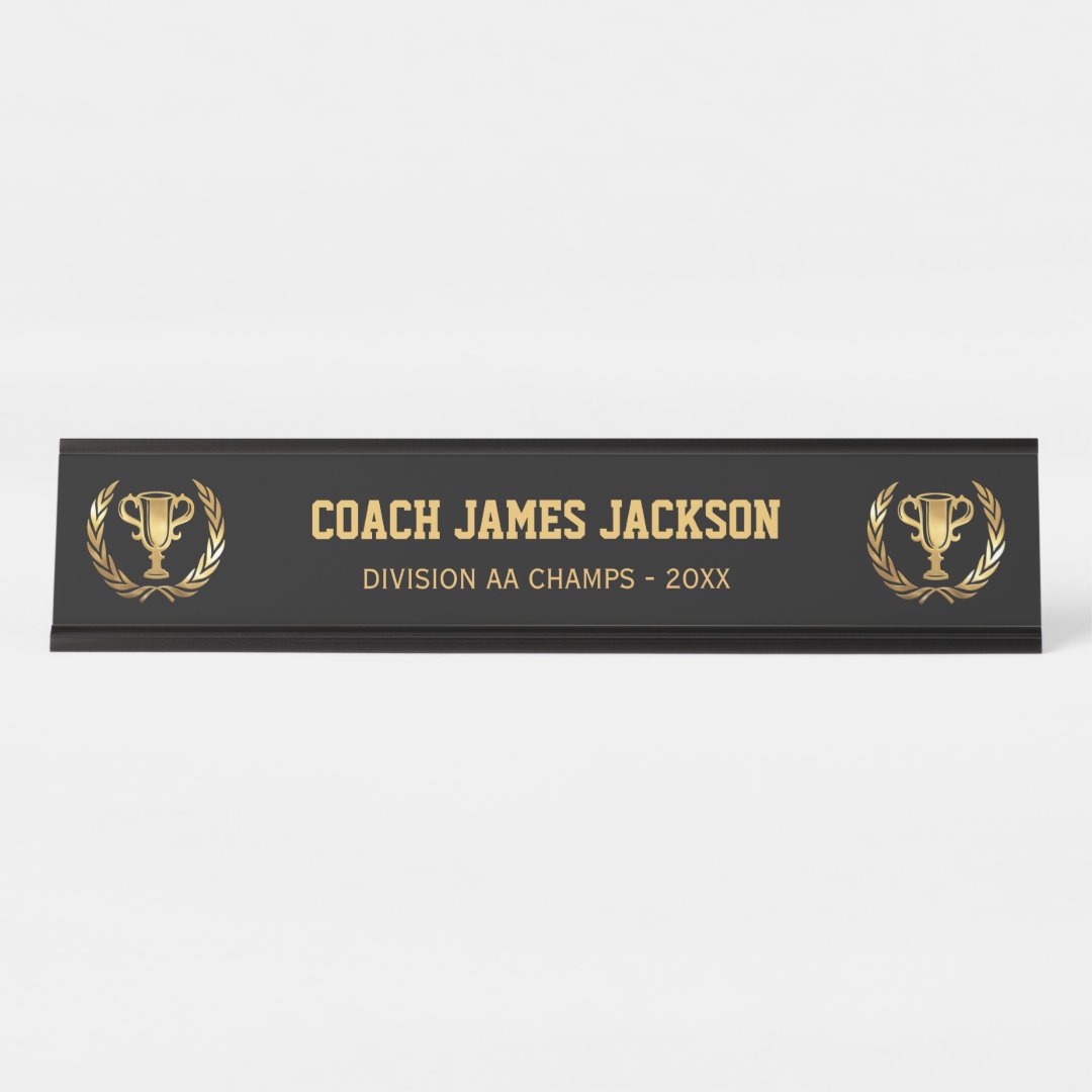 Gold Coach Desk Name Plate | Zazzle