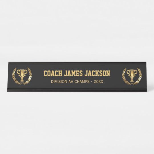 Gold Coach Desk Name Plate | Zazzle.com