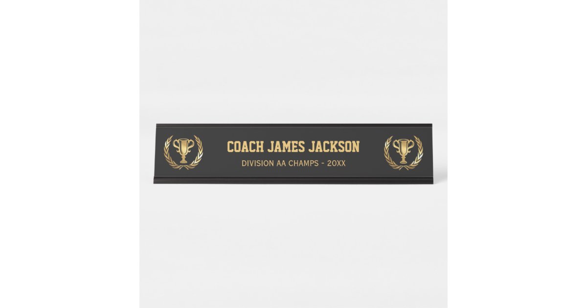 Gold Coach Desk Name Plate | Zazzle
