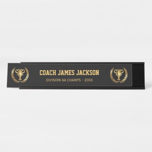 Gold Coach Desk Name Plate | Zazzle