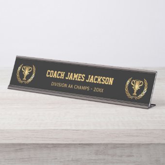 Gold Coach Desk Name Plate | Zazzle