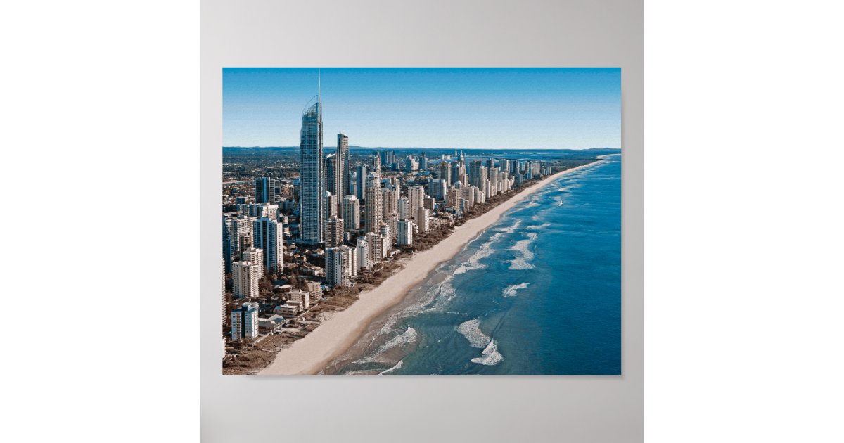 Gold Coast Australia Aerial View Poster | Zazzle