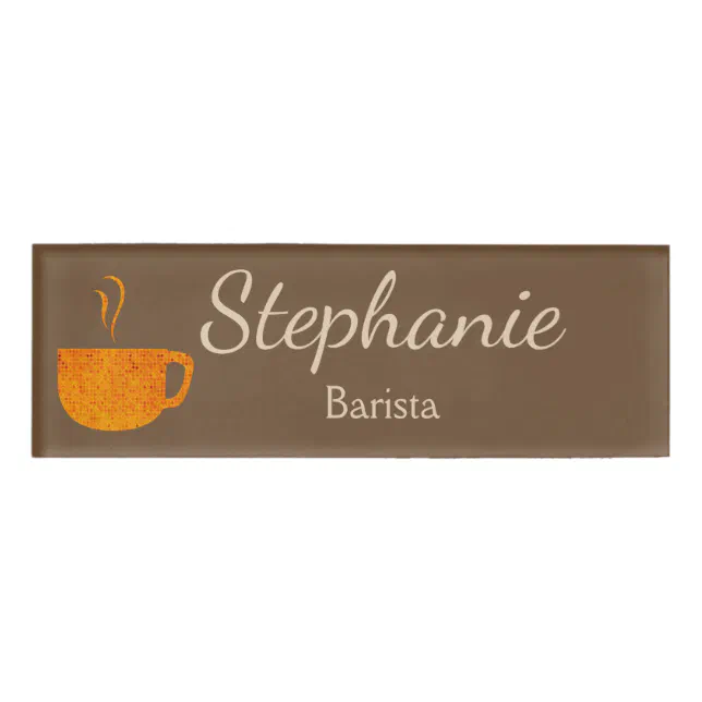 Gold Coffee Cup Name Tag | Zazzle