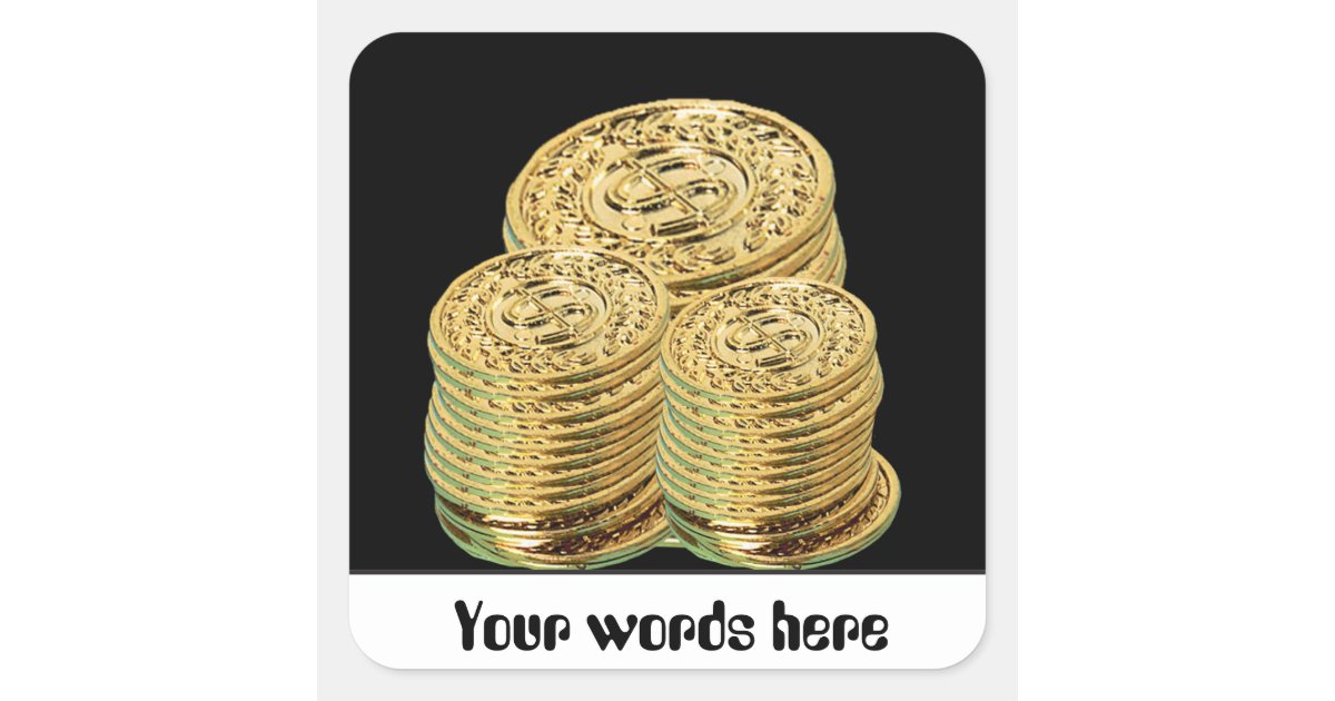 Gold coins or tokens gambling customizable sticker | Zazzle