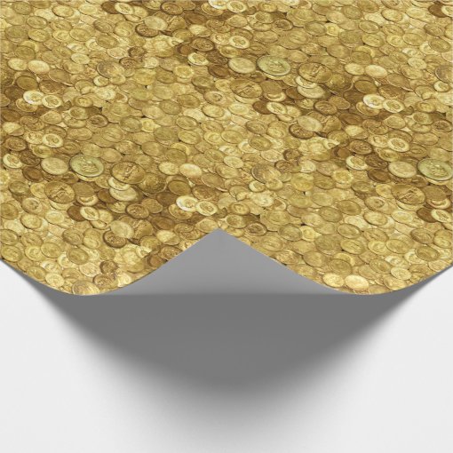 gold coins wrapping paper | Zazzle