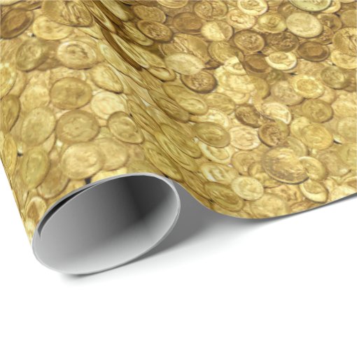 gold coins wrapping paper | Zazzle