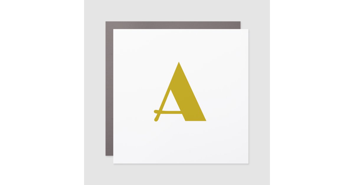 Gold Color Custom Monogram Initial Letter Plain Car Magnet | Zazzle