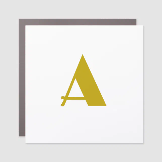 Gold Color Custom Monogram Initial Letter Plain Car Magnet | Zazzle
