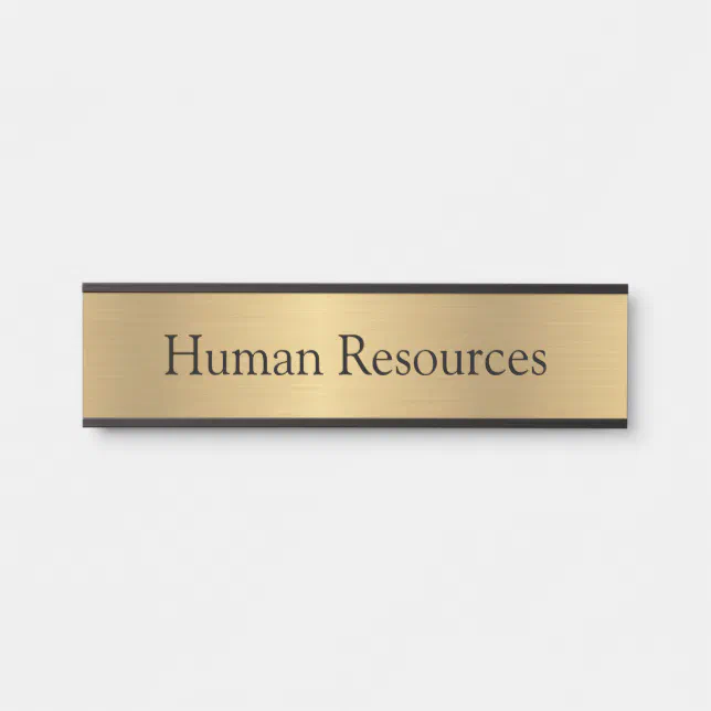 Gold Color Human Resources Office Door Sign | Zazzle