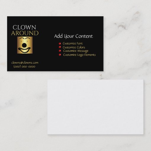 Gold Comedy Logos Abstract Template Business Card | Zazzle