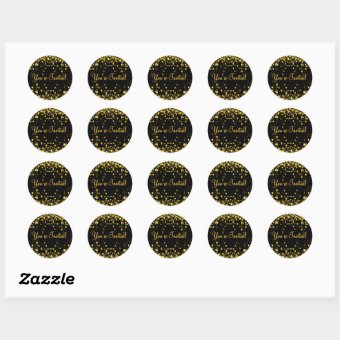 Gold Confetti Classic Round Sticker | Zazzle