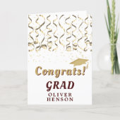 Gold Confetti Congrats Grad Graduation Card | Zazzle