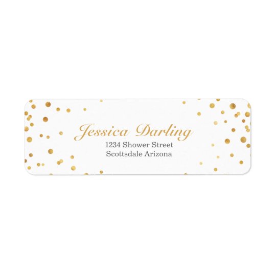 Gold Confetti Elegant Label | Zazzle.com