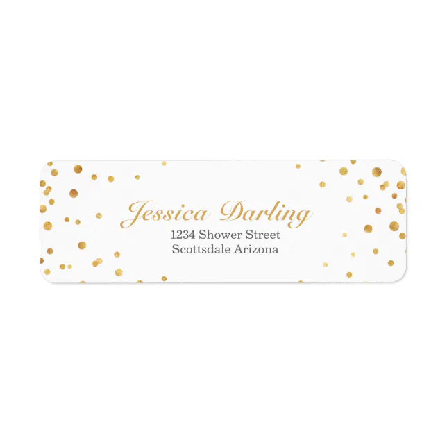 Gold Confetti Elegant Label | Zazzle