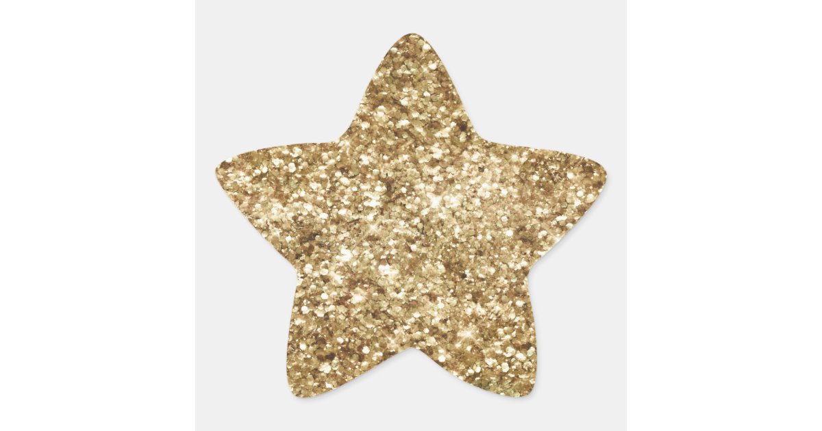 Gold Confetti Glitter Star Sticker | Zazzle