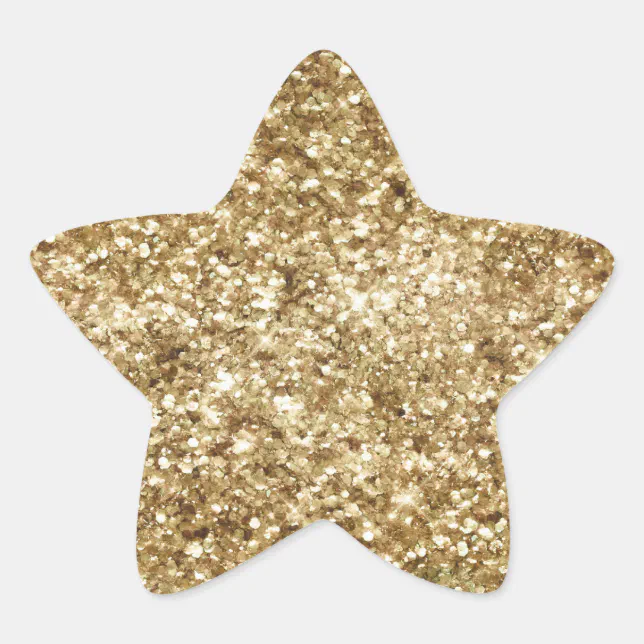 Gold Confetti Glitter Star Sticker | Zazzle