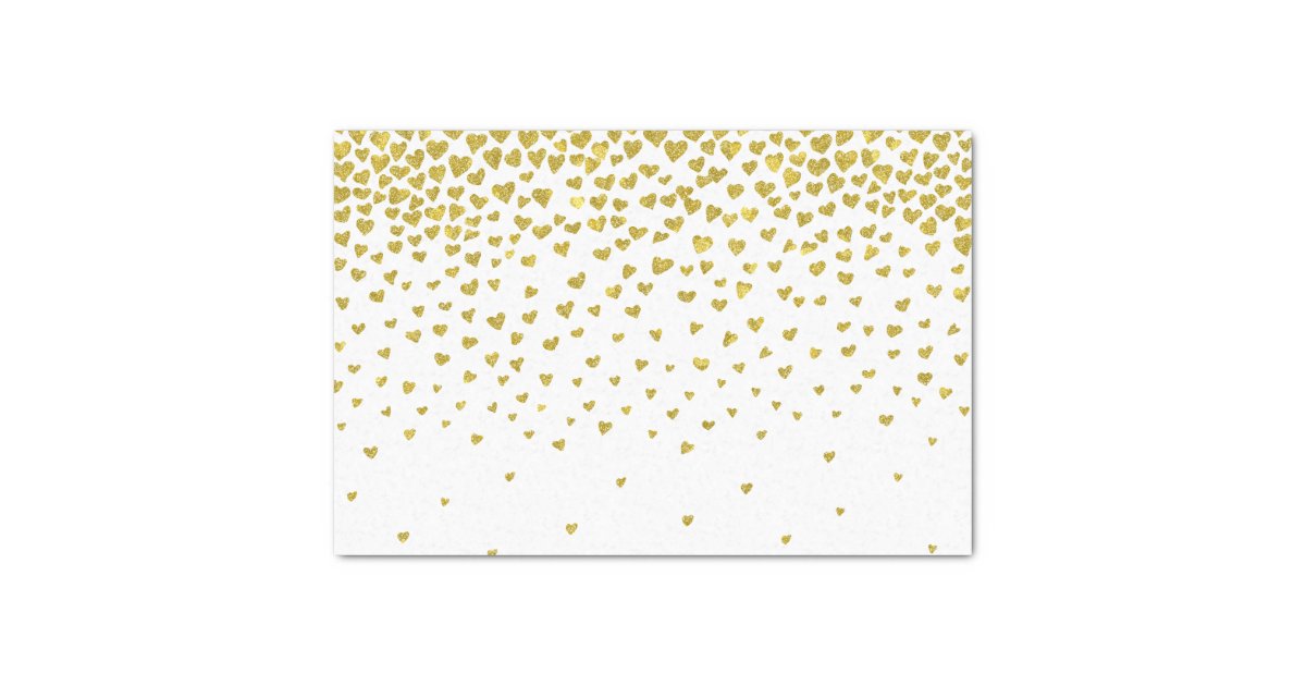 Gold Confetti Hearts Tissue Paper | Zazzle