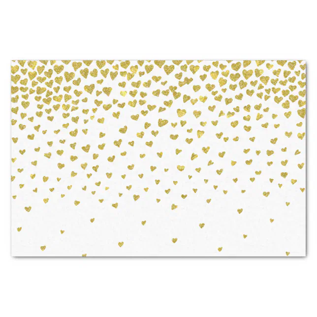 Gold Confetti Hearts Tissue Paper | Zazzle