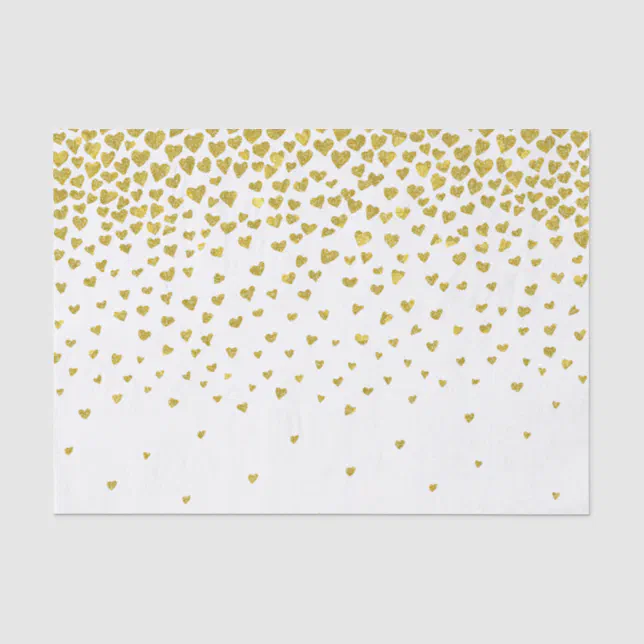 Gold Confetti Hearts Tissue Paper | Zazzle