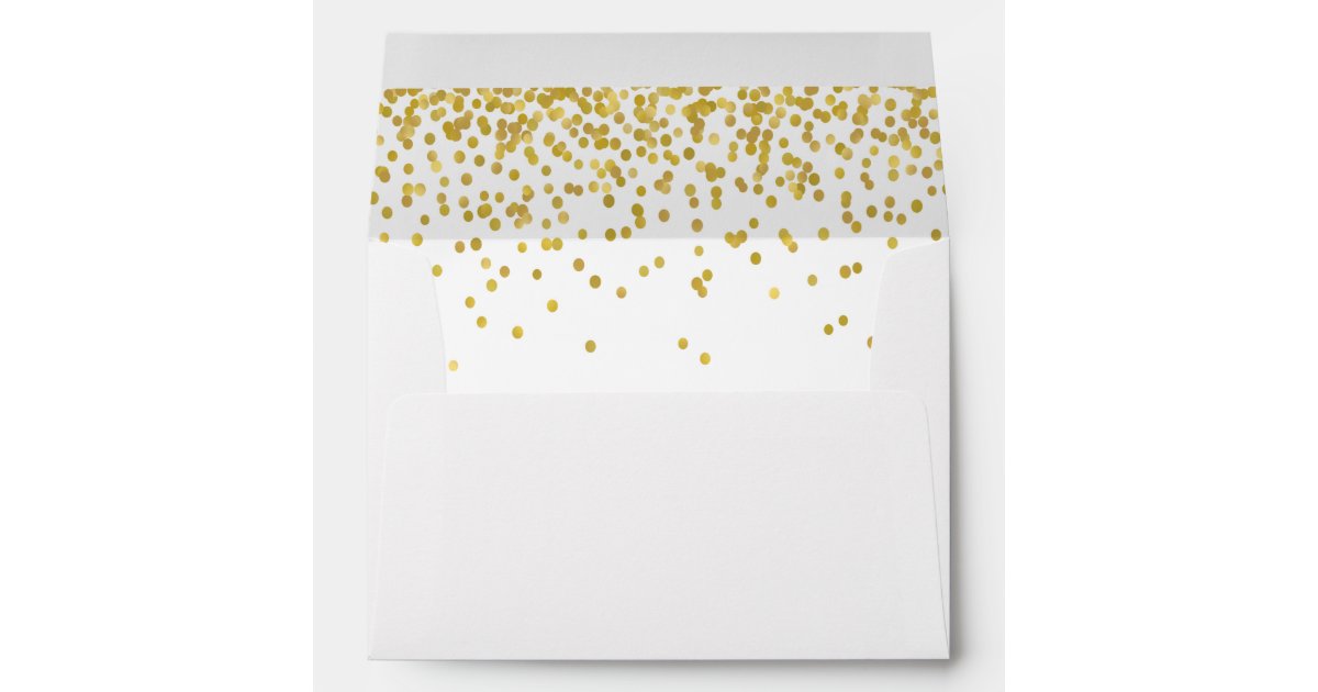 Gold Confetti Lined Envelope | Zazzle