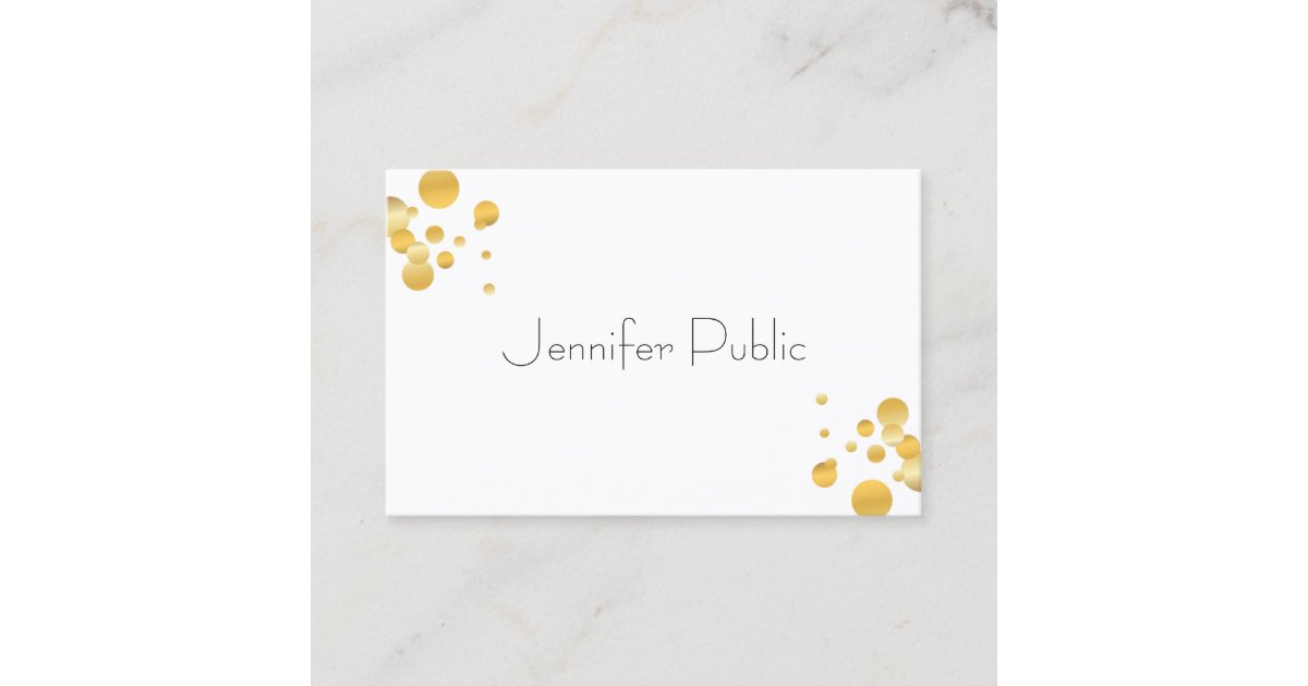 Gold Confetti Modern Elegant Simple Template Business Card | Zazzle