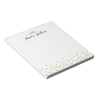 Gold Confetti Personalized Notepad Stationery | Zazzle