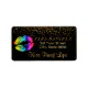 Gold Confetti & Rainbow Lips on Black Label | Zazzle