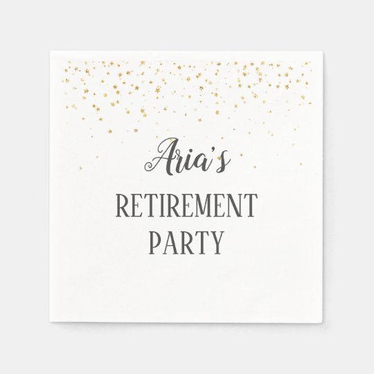 Gold Confetti Retirement Party Napkins | Zazzle.com