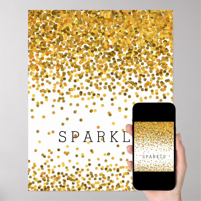 Gold Confetti Sparkle Poster | Zazzle