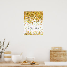 Gold Confetti Sparkle Poster | Zazzle