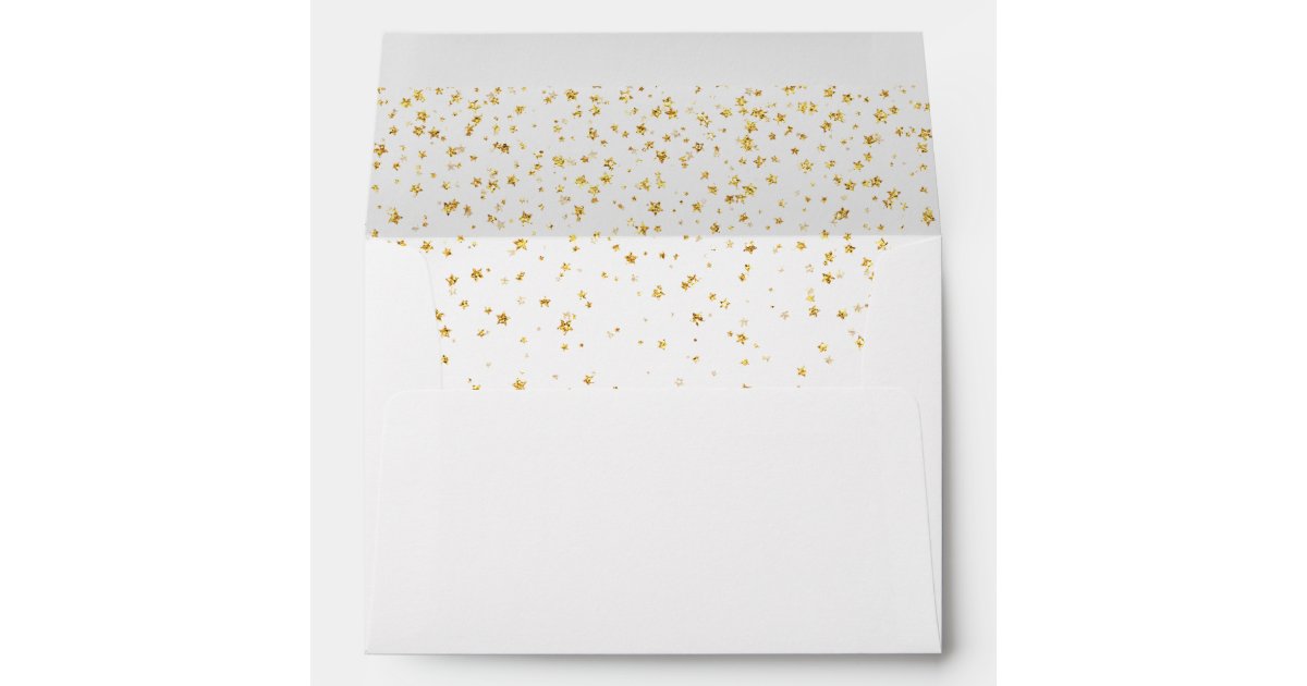 Gold Confetti Wedding Invitation Envelope | Zazzle