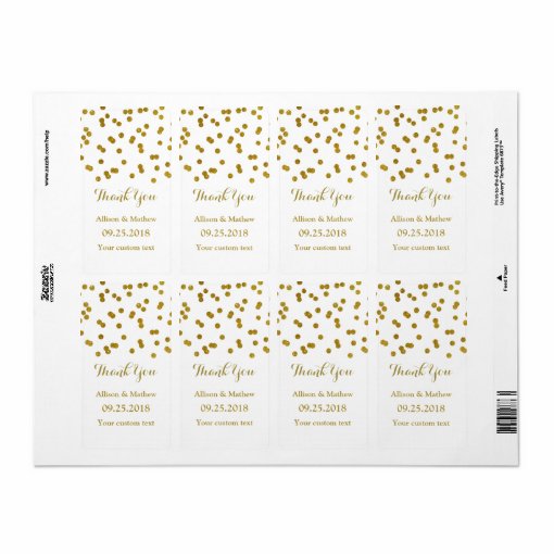 Gold Confetti Wedding Labels | Zazzle
