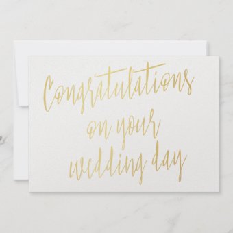 Gold "Congratulations on your wedding day" Card | Zazzle