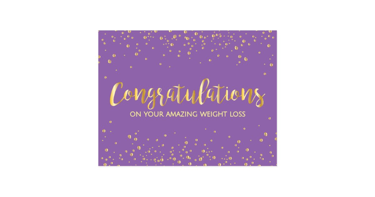 Gold Congratulations Weight Loss Award Certificate Postcard | Zazzle.com