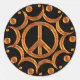 GOLD & COPPER PEACE SIGN SUN CLASSIC ROUND STICKER | Zazzle