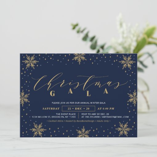 Gold Corporate Christmas Gala, Holiday Party Invitation | Zazzle