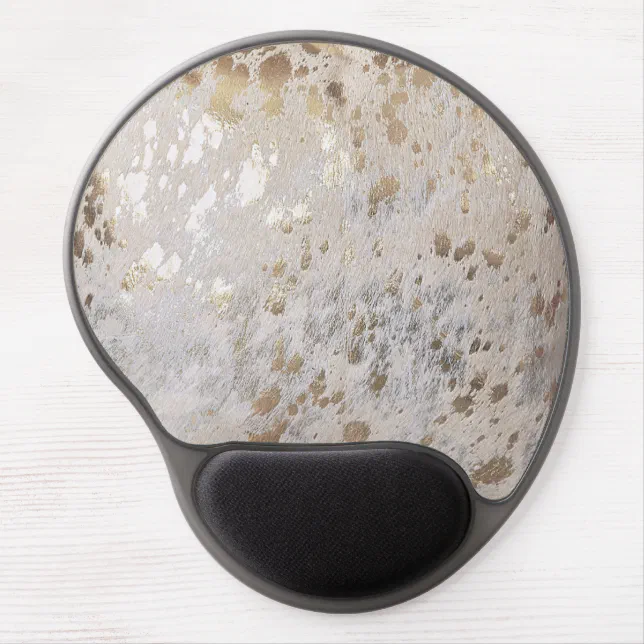 Gold Cowhide Print Metallic Gel Mouse Pad | Zazzle