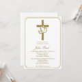 Gold Cross and Dove Confirmation Invitation | Zazzle