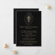 Gold Cross Black Death Announcement Card | Zazzle