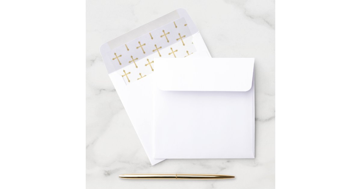 Gold Cross Christian Envelope Liner | Zazzle