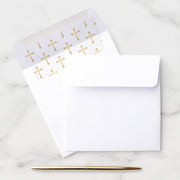 Gold Cross Christian Envelope Liner | Zazzle