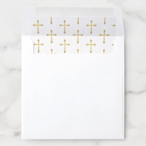 Gold Cross Christian Envelope Liner | Zazzle