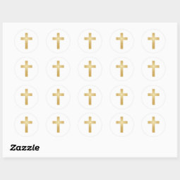Gold Cross/Easter Classic Round Sticker | Zazzle