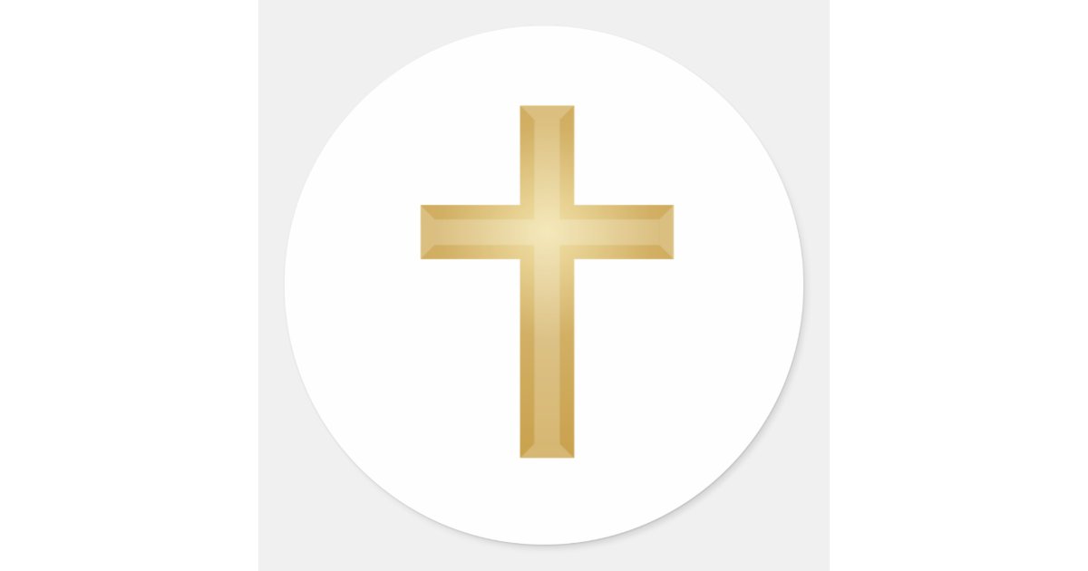 Gold Cross/Easter Classic Round Sticker | Zazzle