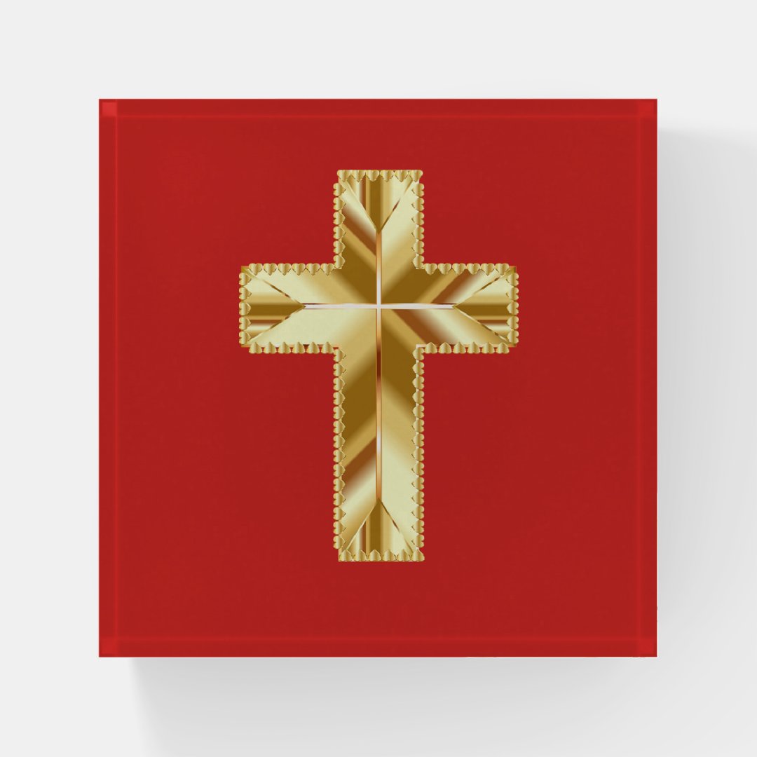 Gold Cross Paperweight | Zazzle