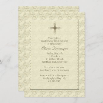 Gold Cross Religious Invitation | Zazzle