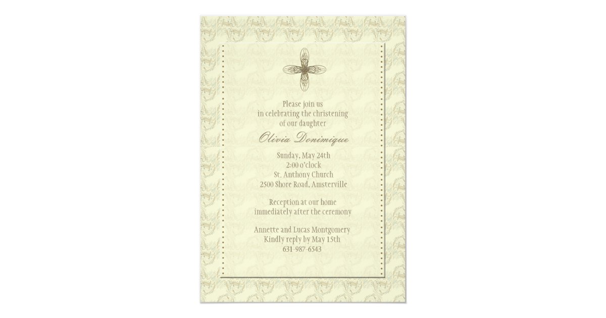 Gold Cross Religious Invitation | Zazzle.com
