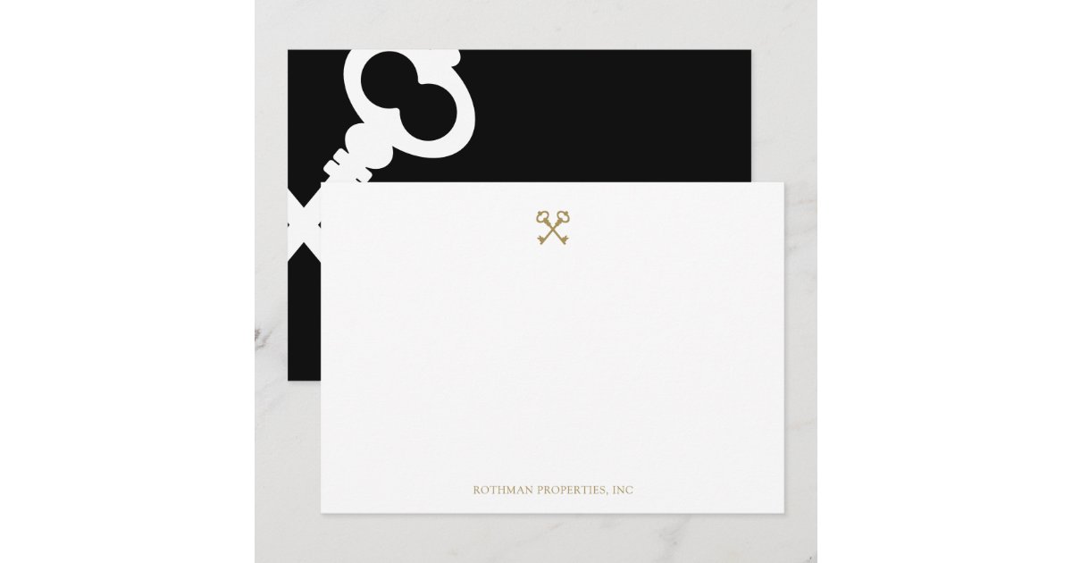 Gold Crossed Skeleton Keys Card | Zazzle